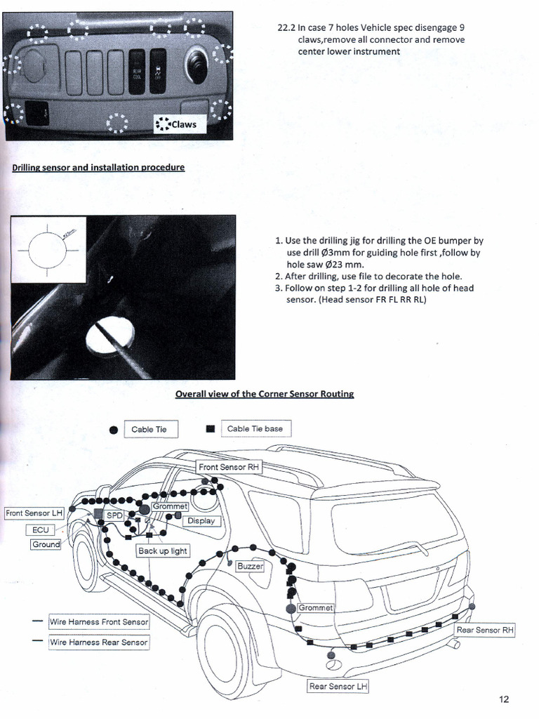 Wiring Diagram Corner Sensor Fortuner | PDF