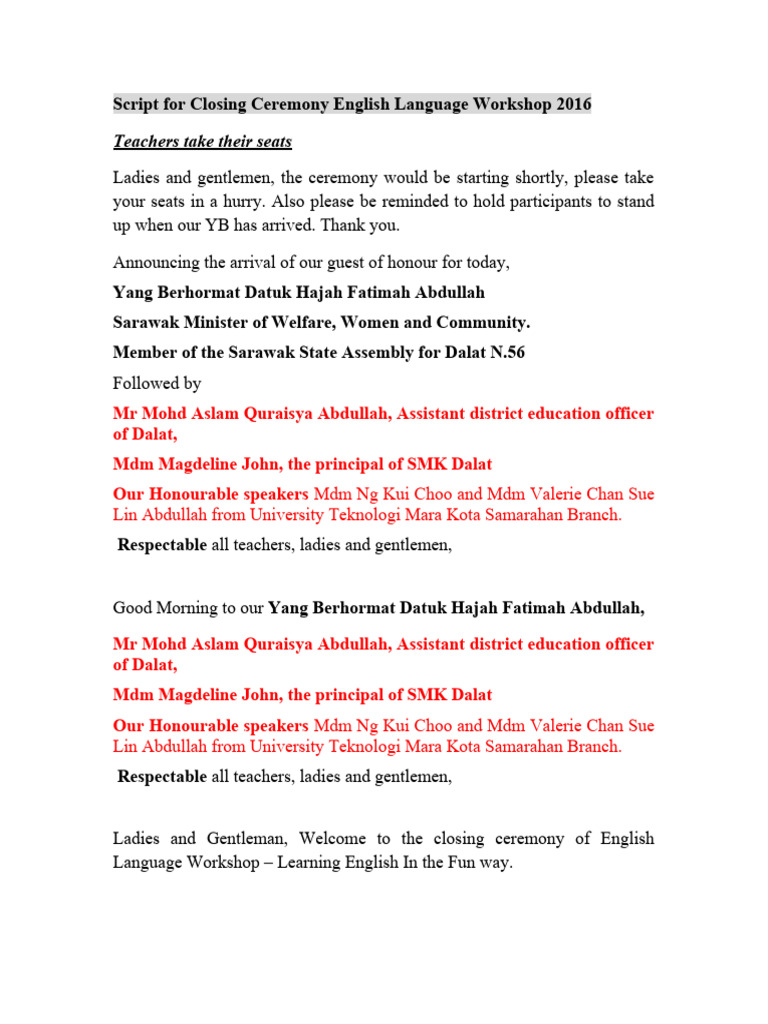 Closing Ceremony | PDF