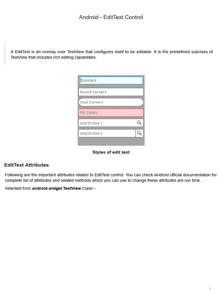 Android - EditText Control | PDF | Android (Operating System ... Android - EditText Control | PDF | Android (Operating System ...