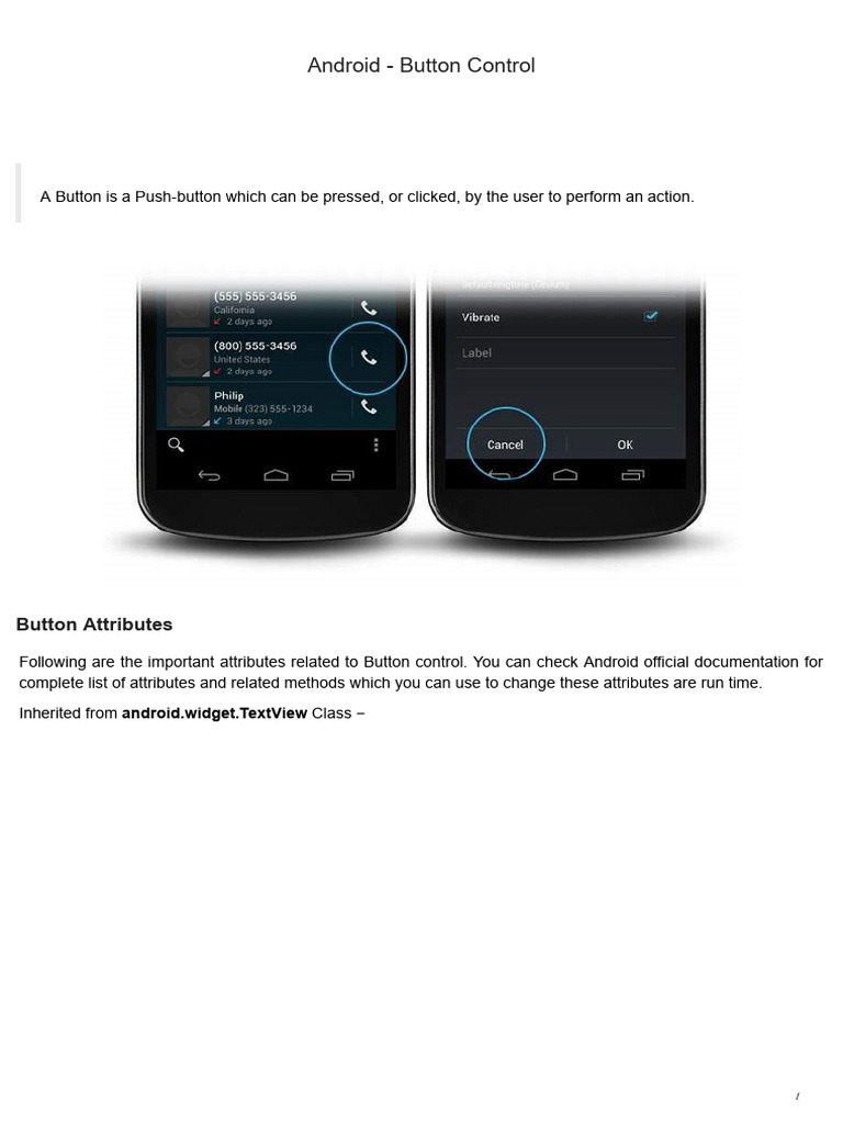 Android - Button | PDF | Android (Operating System) | Button (Computing)