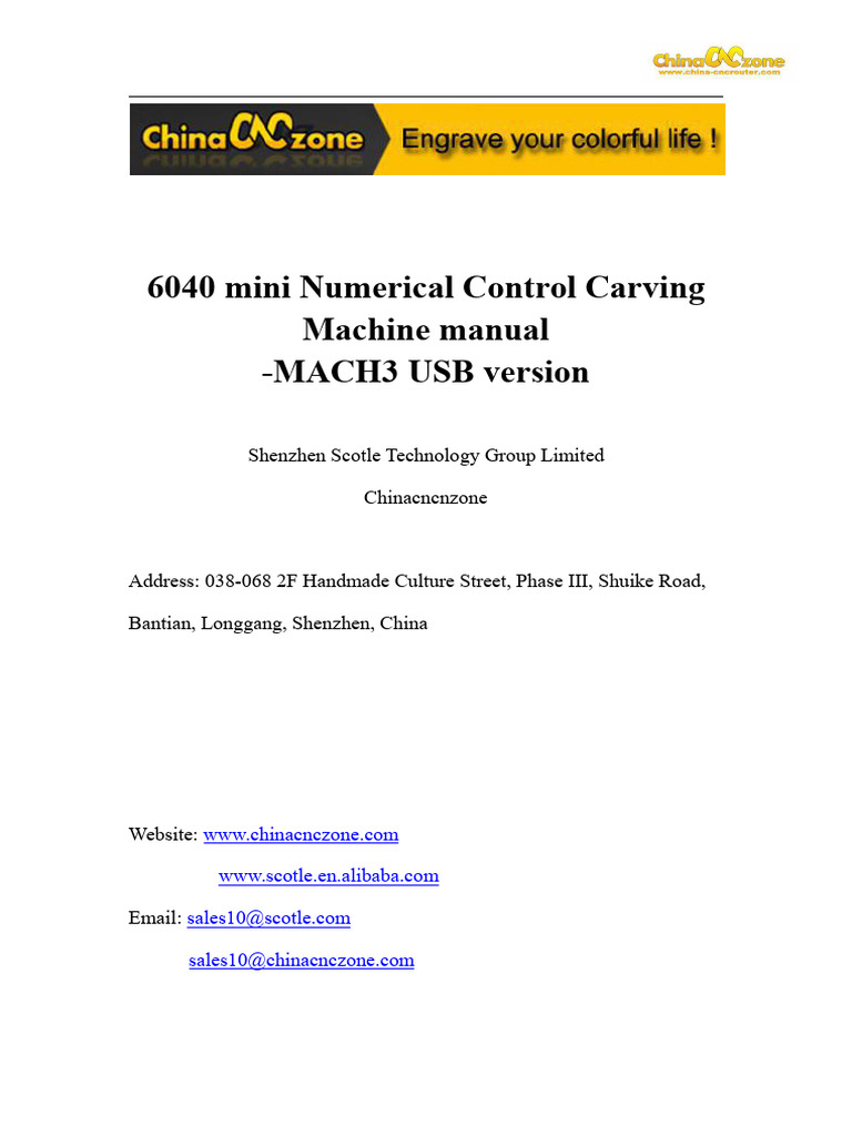 MACH3 USB 6040Z Manual | PDF | Numerical Control | Switch