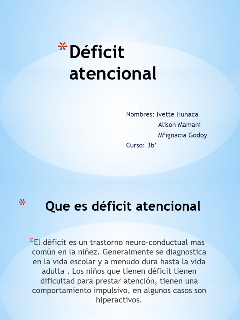 Déficit Atencional Trabajo | Descargar gratis PDF | Desorden hiperactivo y deficit de atencion ...