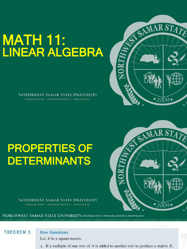 Properties of Determinants | PDF