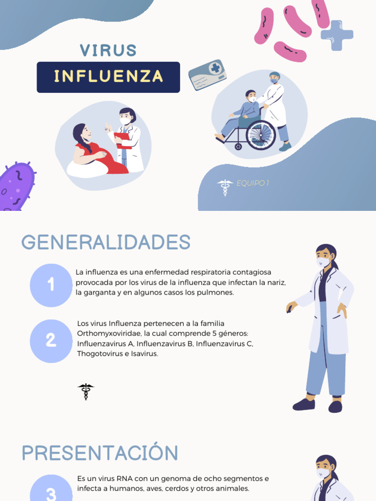 Presentacion Gratis Salud Medico Ilustracion Celeste | PDF | Influenza | Virus