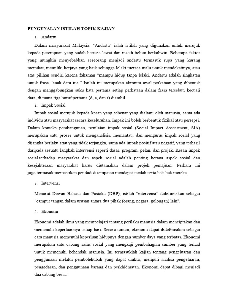 Pengenalan Istilah Topik Kajian | PDF
