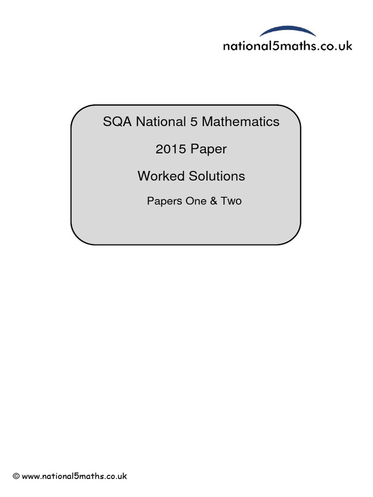 2015 N5 Maths WS F | PDF | Triangle | Area