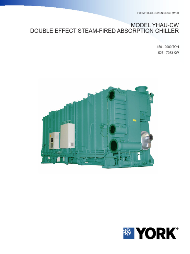 YORK - Double Effect Steam Fired ABS Chiller - YHAU-CW Cataloge | PDF ...