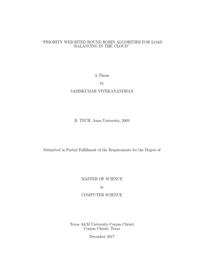 Vivekanandhan Sadiskumar Thesis | PDF | Cloud Computing | Scheduling (Computing)