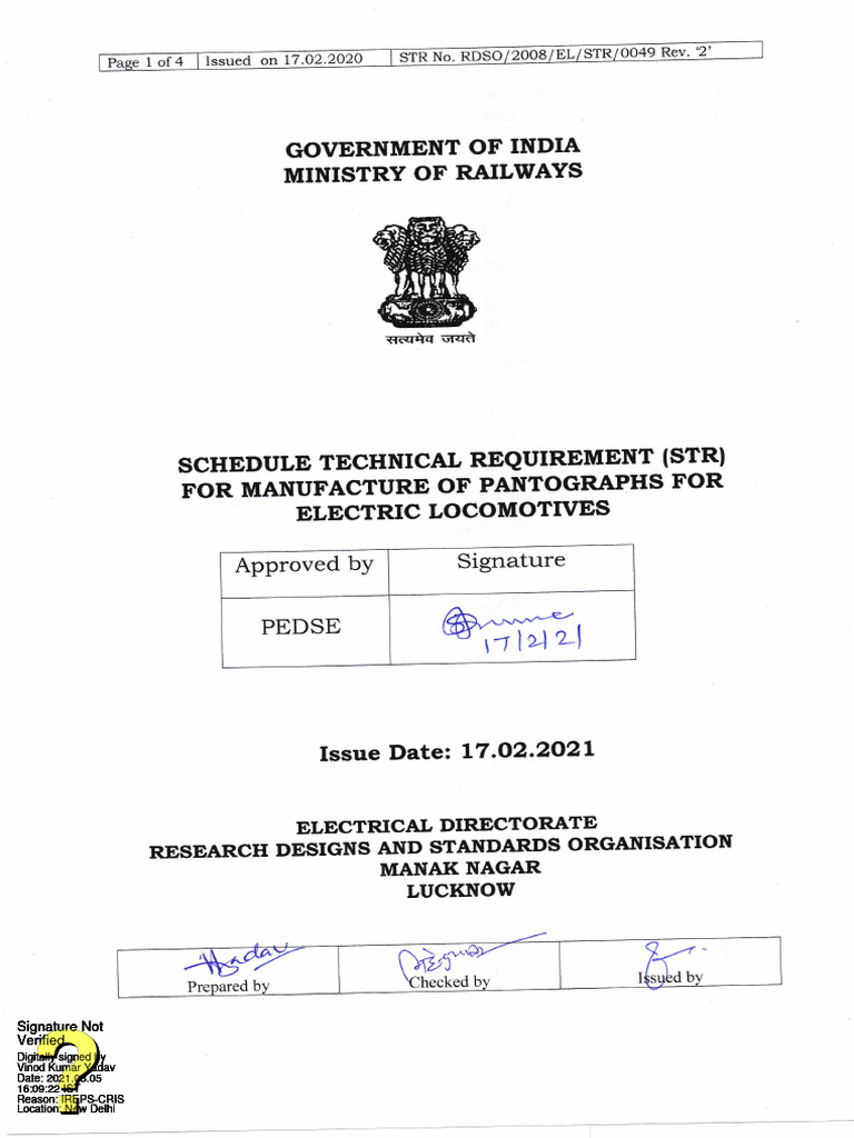 Technical Requirements for Pantographs | PDF | Calibration | Metrology