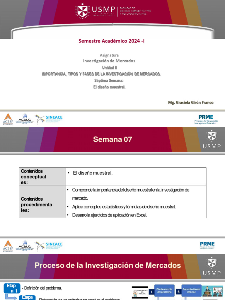 IM (2024-I) U2. Sem. 07 - Métodos de muestreo | PDF | Muestreo (Estadísticas) | Determinación ...