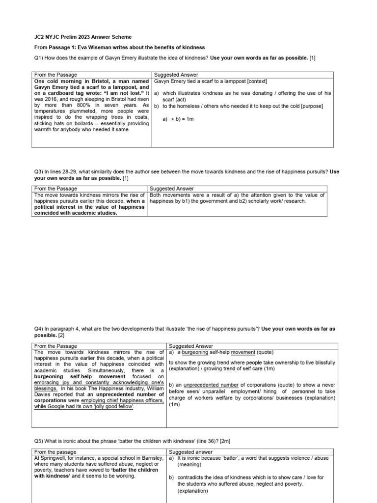 NYJC 2023 H1 General Paper 8807 P2 SAQ Answer | PDF | Information | Social Psychology