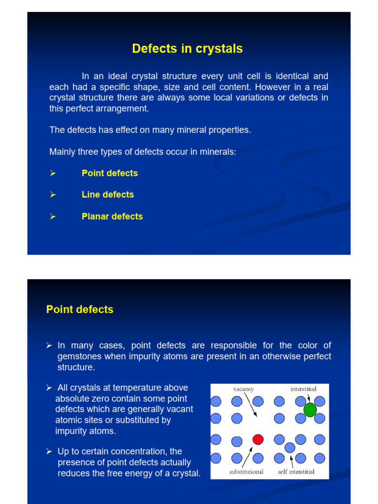 MS Class22 - Defects - 10-11-22 | PDF | Dislocation | Crystal Structure