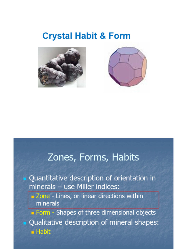 Understanding Crystal Habit and Form | PDF | Minerals | Crystal