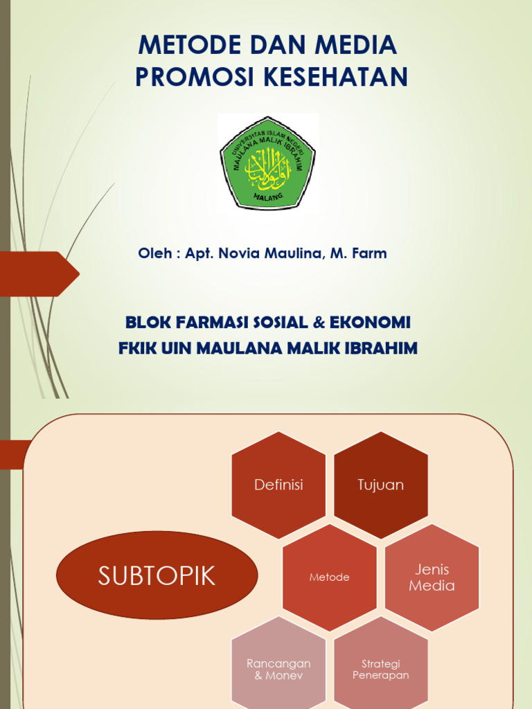 Metode dan Media Promosi Kesehatan | PDF | Ilmu Sosial | Pengembangan Diri