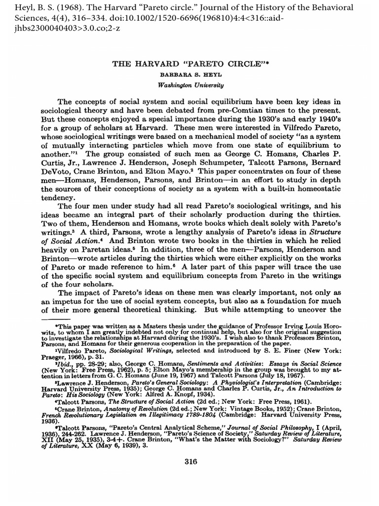 Heyl The Harvard Pareto Circle 1968 | PDF | Chemical Equilibrium ...