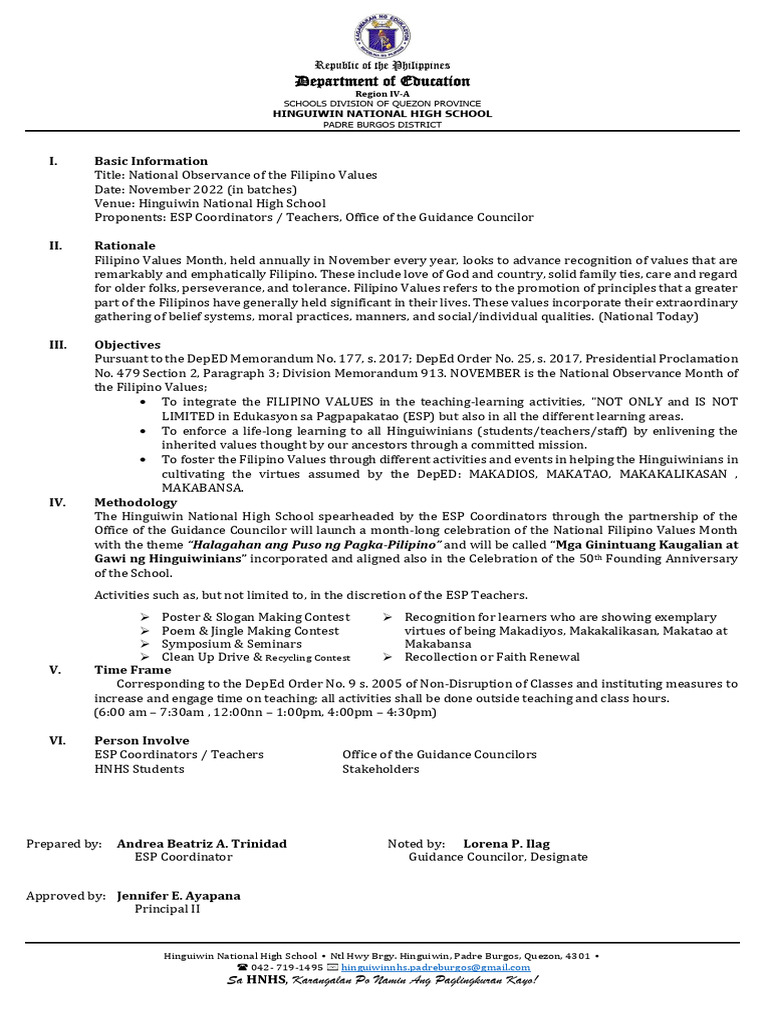 Esp Month | PDF | Philippines