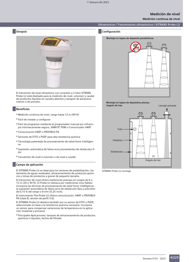 Sitransl Probelu Fi01 Es | PDF | Ultrasonido