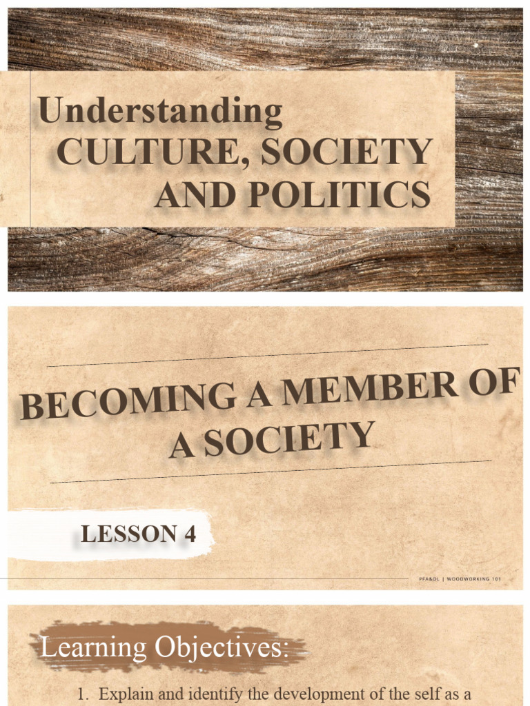 Lesson 4 Becoming A Member of A Society | PDF | Socialization ...
