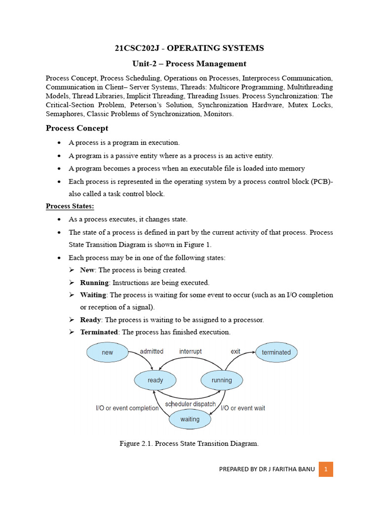 Unit 2 Notes Dep Hod Pdf Thread Computing Scheduling Computing 