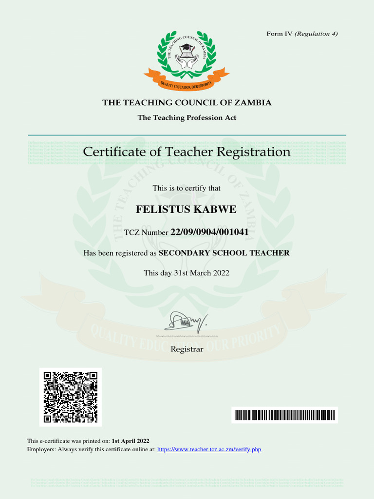 TCZ Certificate | PDF