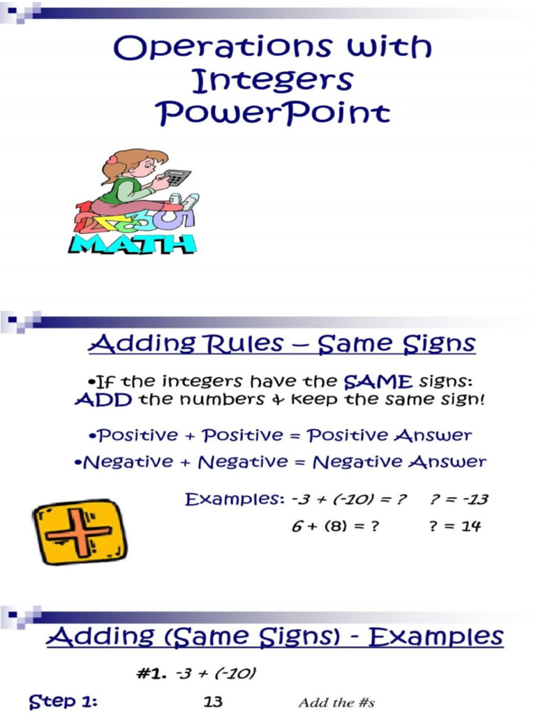Operation On Integers | PDF | Technology & Engineering