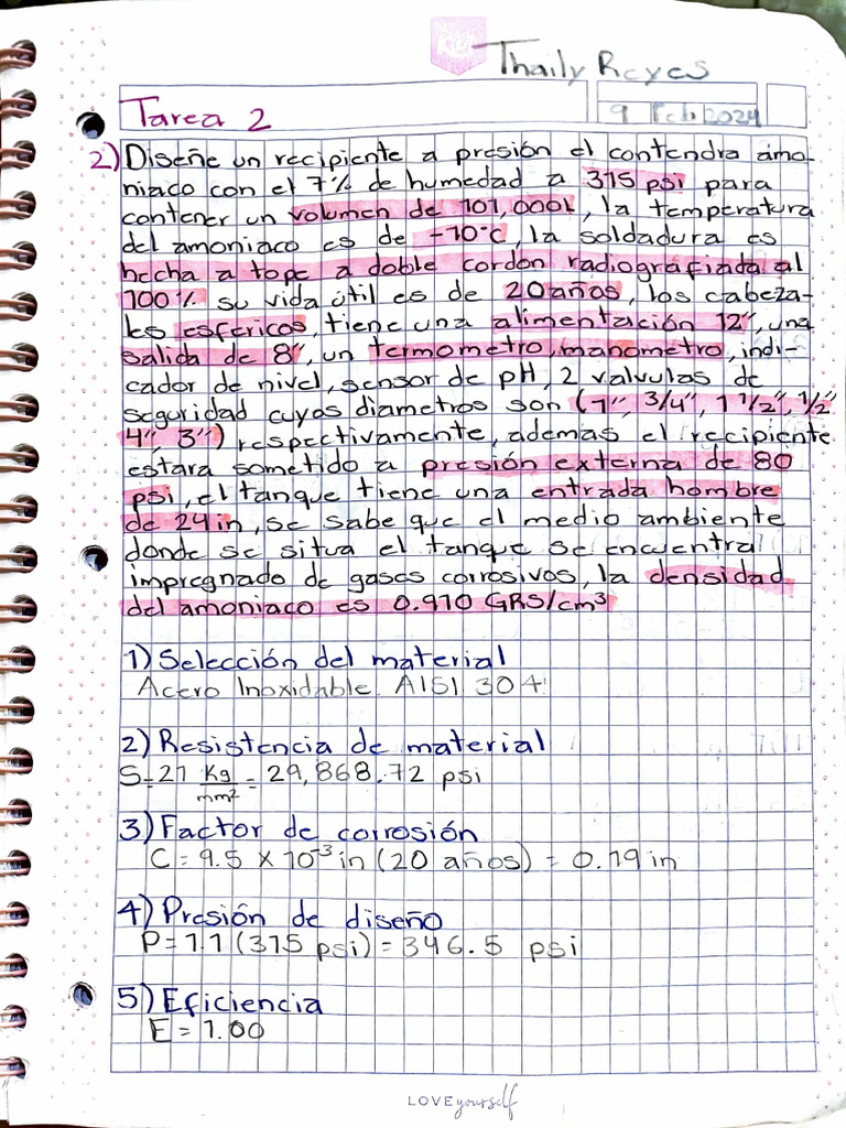 De la tarea 2, ejemplo 2 completo. (Diseño de equipo) | PDF