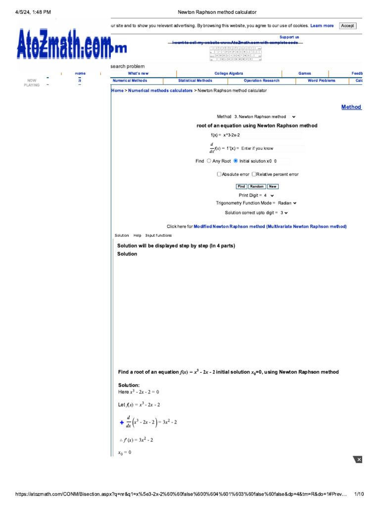 Newton's Method y X 3-2x-2 | PDF