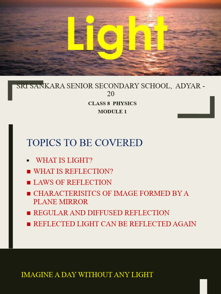 Basic of Light Class 10 | PDF | Reflection (Physics) | Mirror