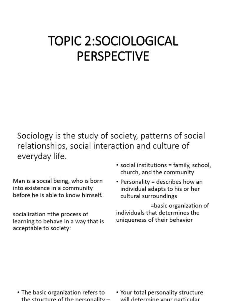 Perspective Sociological | PDF | Socialization | Self