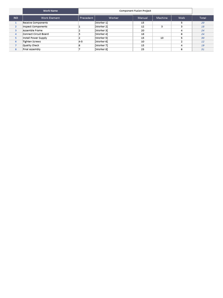 Standard Work Someka Excel Template V1 Free Version | PDF | Information ...