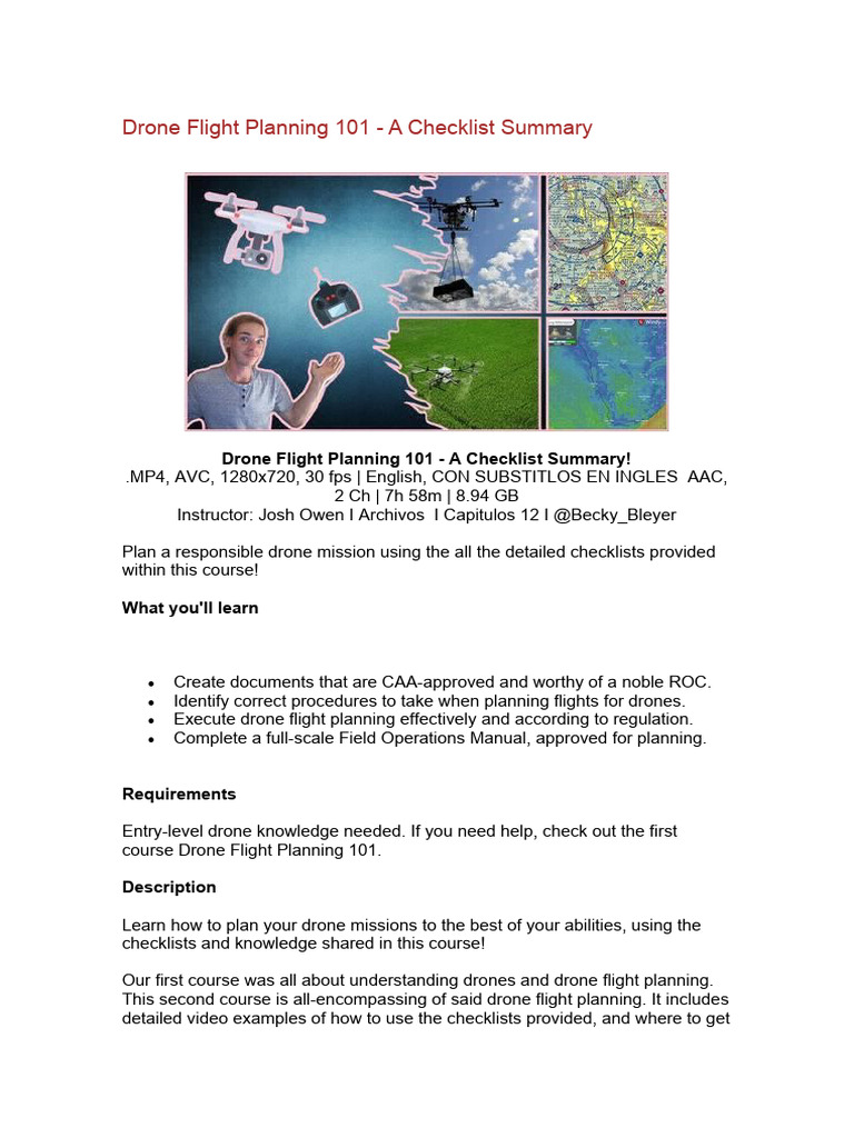 Drone Flight Planning 101 - A Checklist Summary | PDF