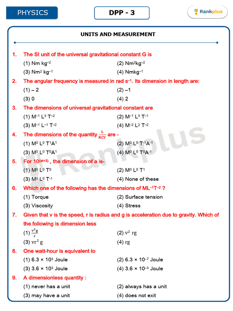 Units and Measurement in Physics | PDF | Force | Mass