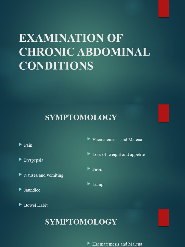 Examination of Chronic Abdominal Conditions - Vomiting [Autosaved ...