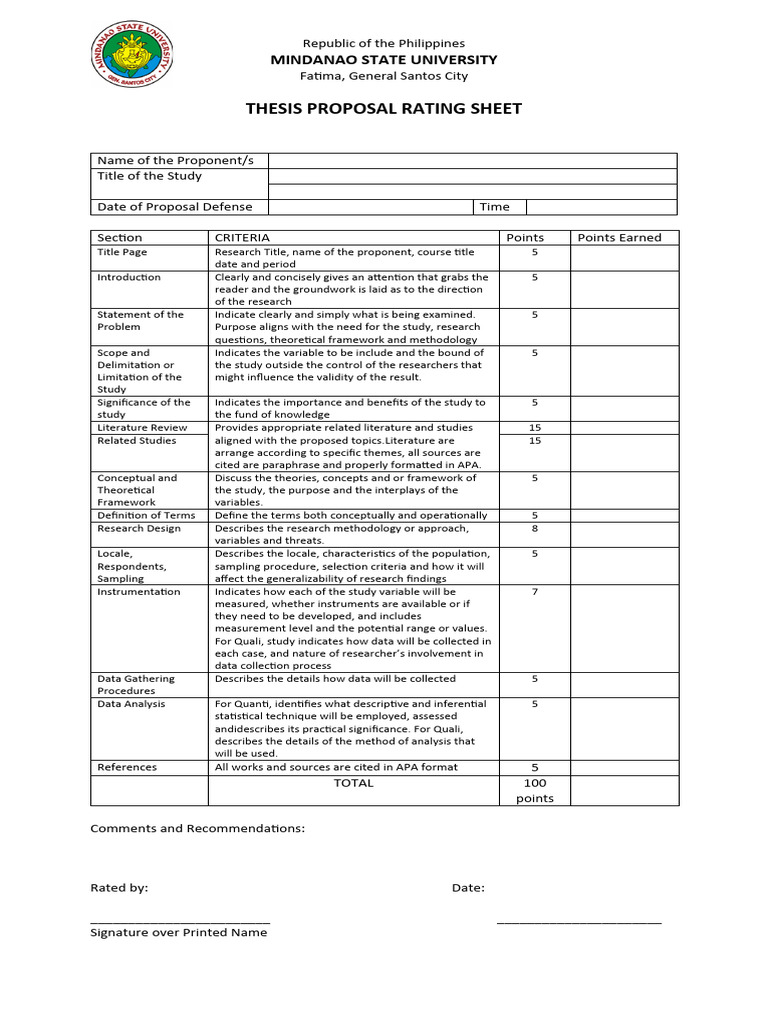 Thesis Proposal Evaluation Guide | PDF | Methodology | Data