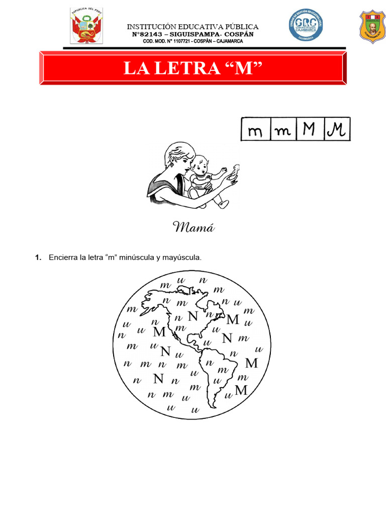 Actividades de Aprendizaje con la Letra M | PDF