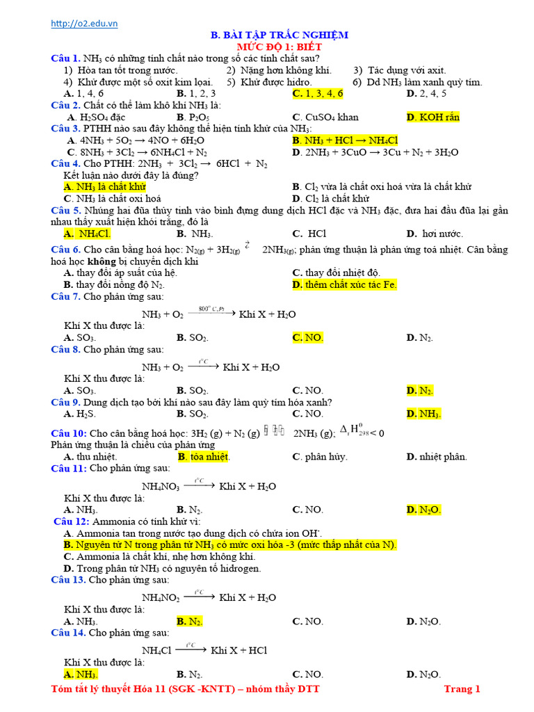 Bai 5 Ammonia Muoi Ammonium Le Thi Van Thuy - OK | PDF