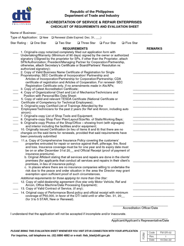 Sre Checklist of Requirements | PDF | Insurance | Business Law