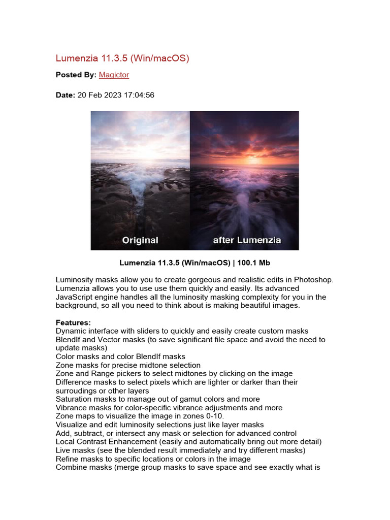 Lumenzia 1135 (Win-macOS) | PDF | Imaging | Computer Graphics