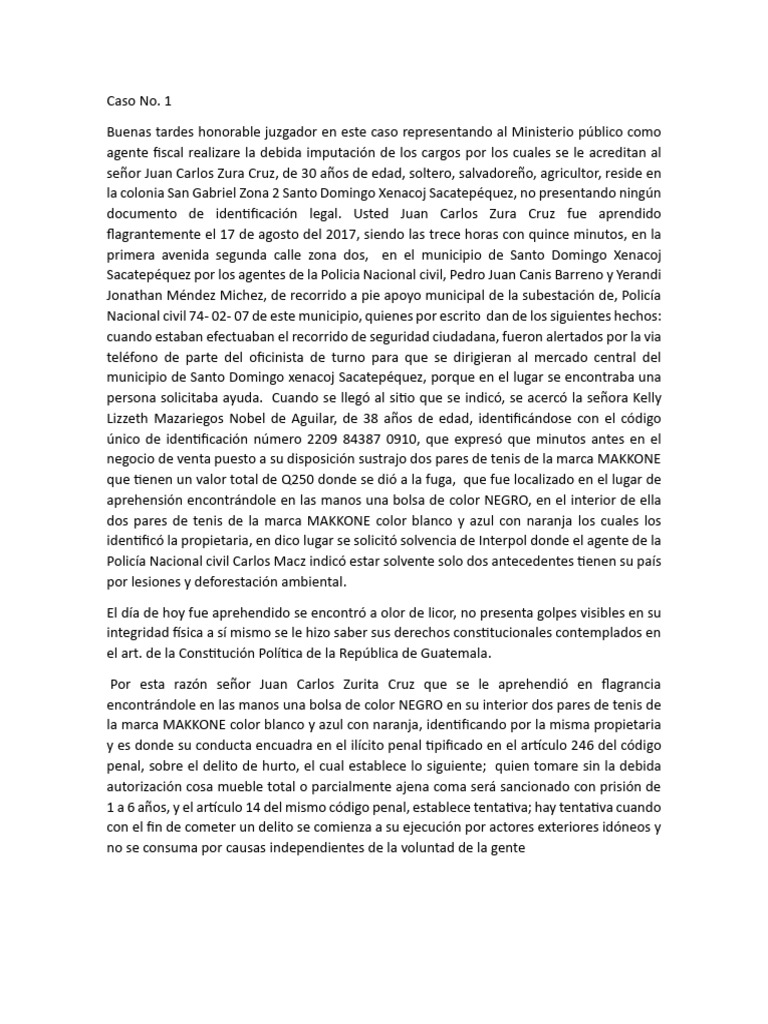 Caso No 1 | PDF | Crímenes | Crimen y violencia