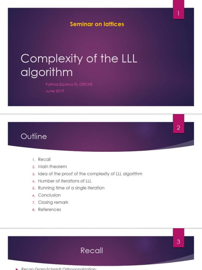 LLL Algorithm Complexity Analysis | PDF | Mathematics | Algorithms And Data Structures