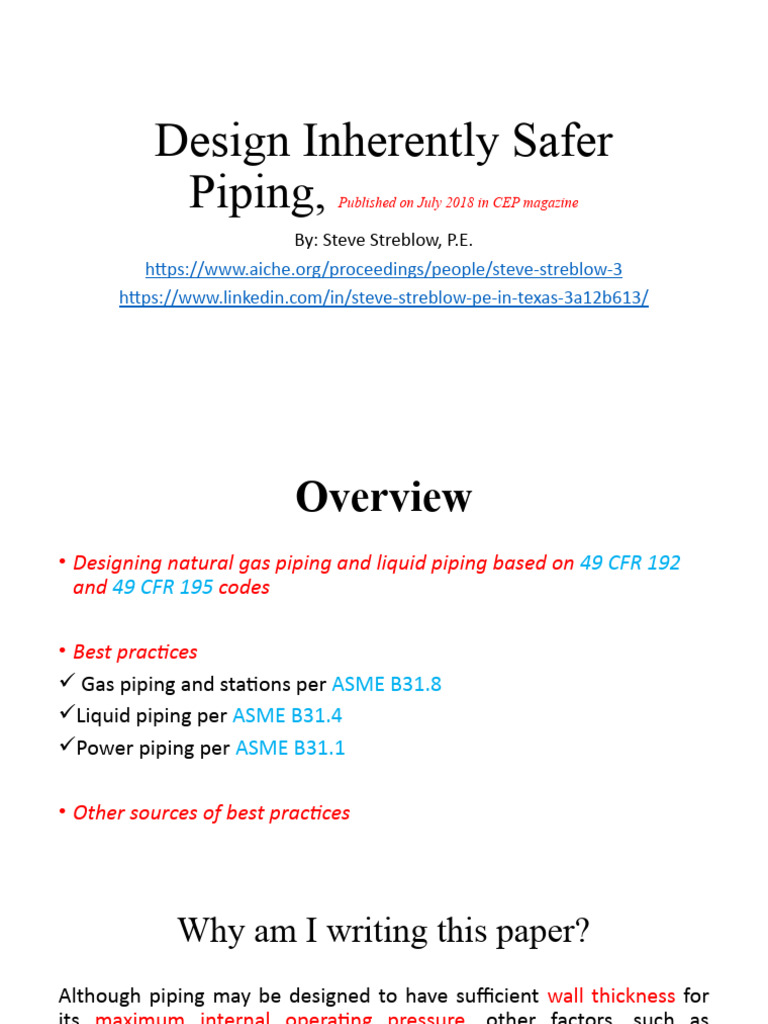Piping Design | PDF | Pipe (Fluid Conveyance) | Natural Gas