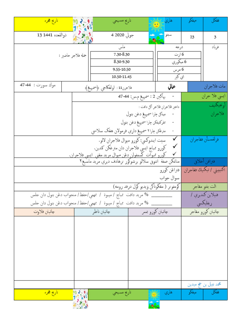 Persediaan Mengajar Mata Pelajran IRK Minggu 23 | PDF