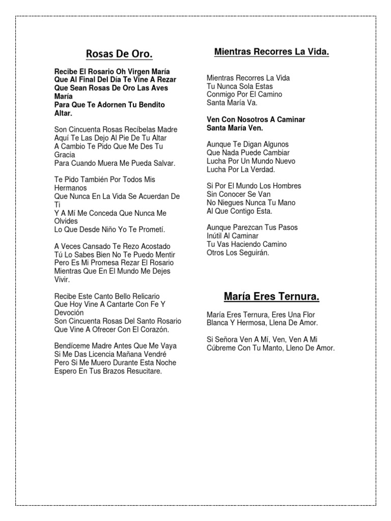 cantos para el rosario | PDF | María, madre de Jesús | Oración