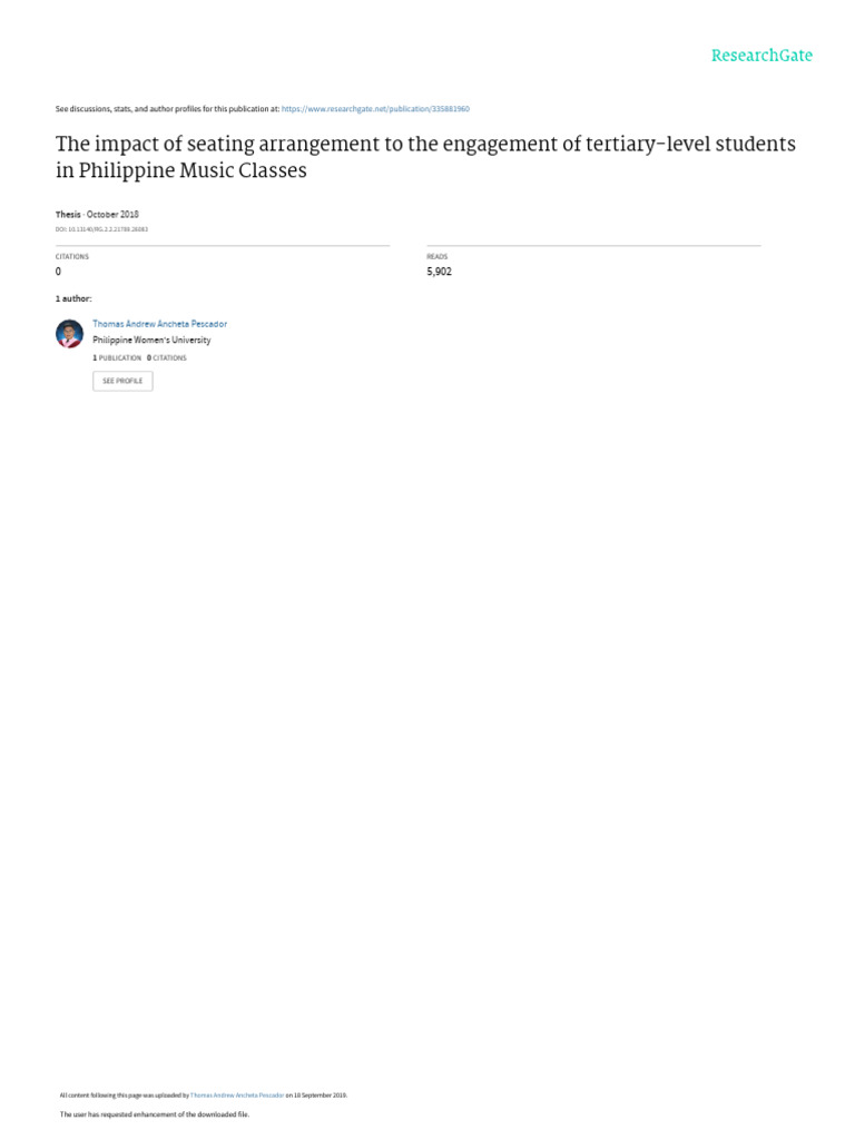 Seating Arrangement Thesis | PDF | Classroom | Constructivism ...