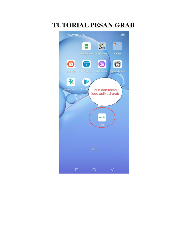 Tutorial Pesan Grab | PDF