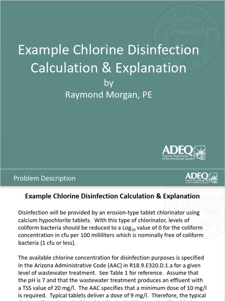 210817_cl_calc_example | PDF | Chlorine | Disinfectant