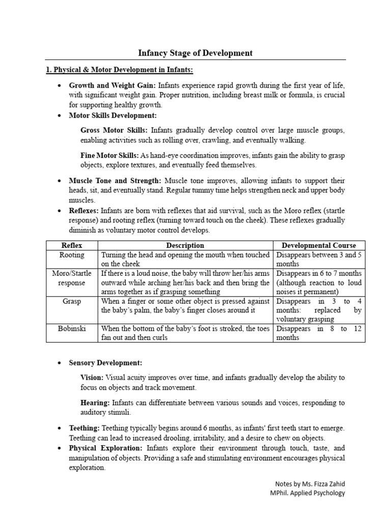Lecture 3-4 Infancy Stage of Development | PDF | Language Development | Perception