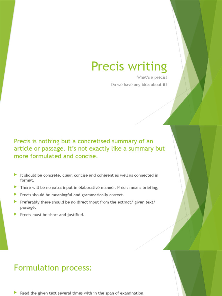 Precis Writing | PDF | Science | Human Communication