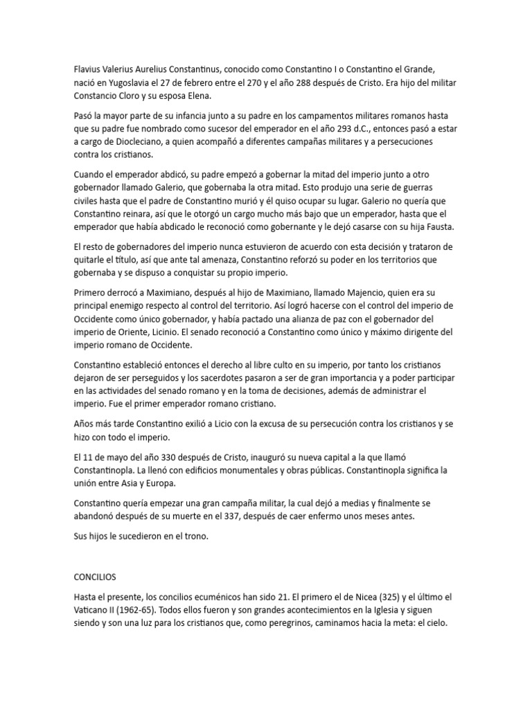 Biografía de Constantino I, el Grande | PDF | Constantino el grande ...