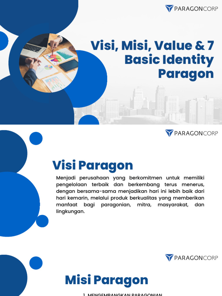 Visi Misi, Value, 7BI Paragon | PDF